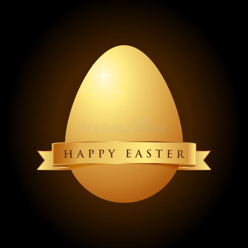 Easter Golden with Gold Ribbon. Isolated Vector Illustration Stock ...