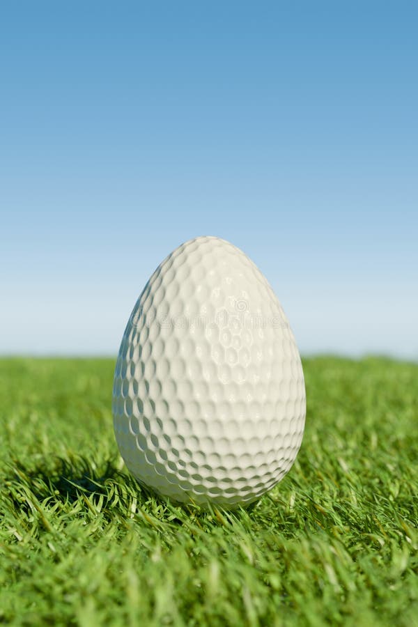 Easter Golf Ball Shaped Like an Egg on Grass Under a Clear Blue Sky ...