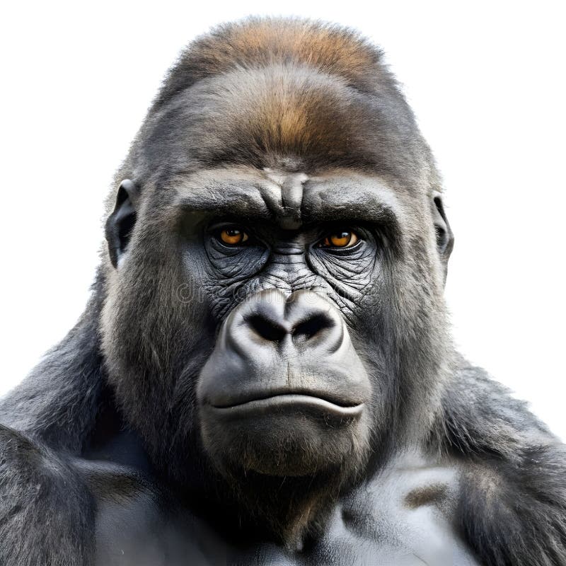 Easter Gorilla As Male Silverback Ape in Portrait Studio Isolated on ...