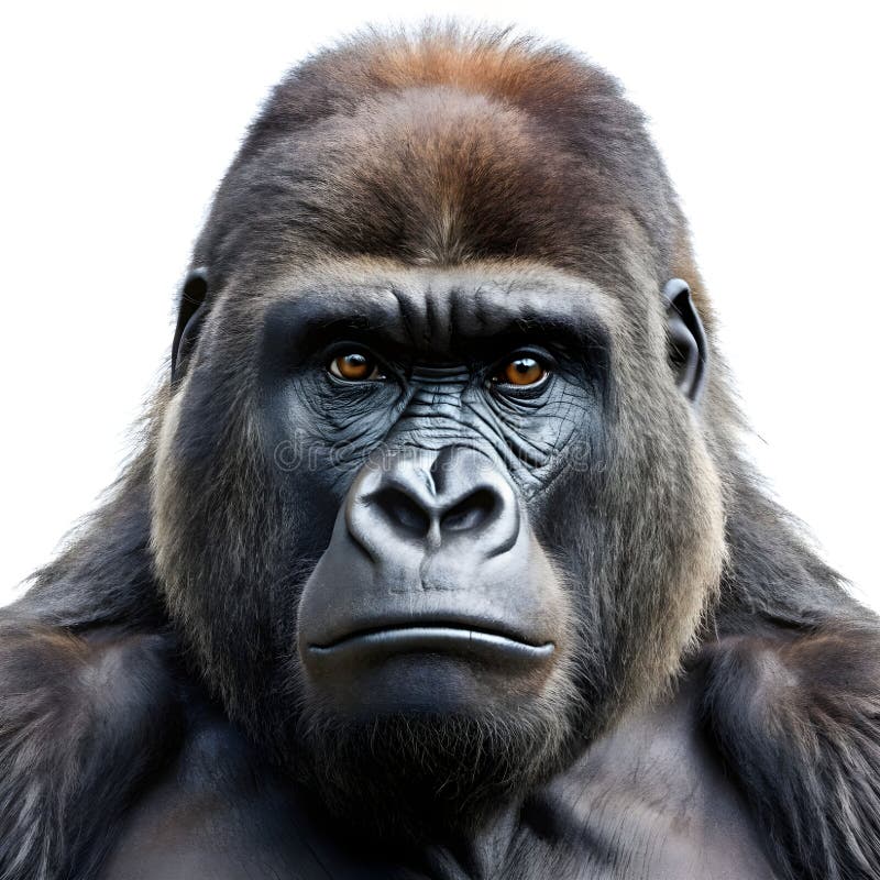 Easter Gorilla As Male Silverback Ape in Portrait Studio Isolated on ...