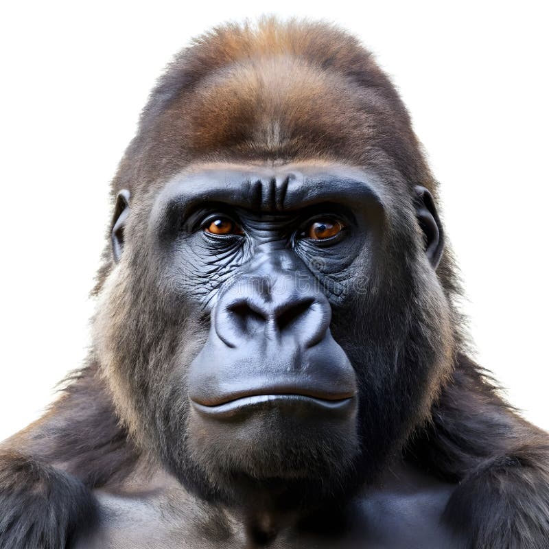 Easter Gorilla As Male Silverback Ape in Portrait Studio Isolated on ...