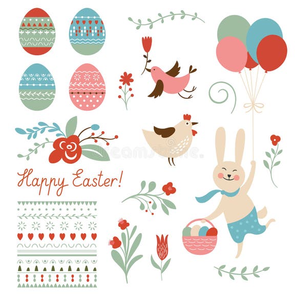 Easter graphic elements stock vector. Illustration of decoration - 67710300