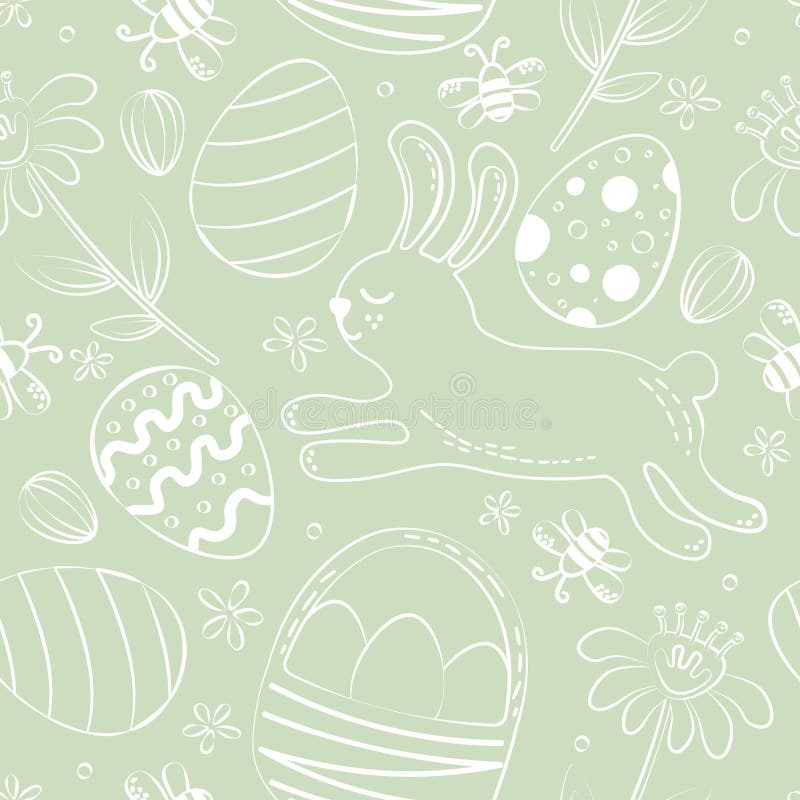 Easter Green Pattern in Traditional Ornaments Vector Stock Vector ...