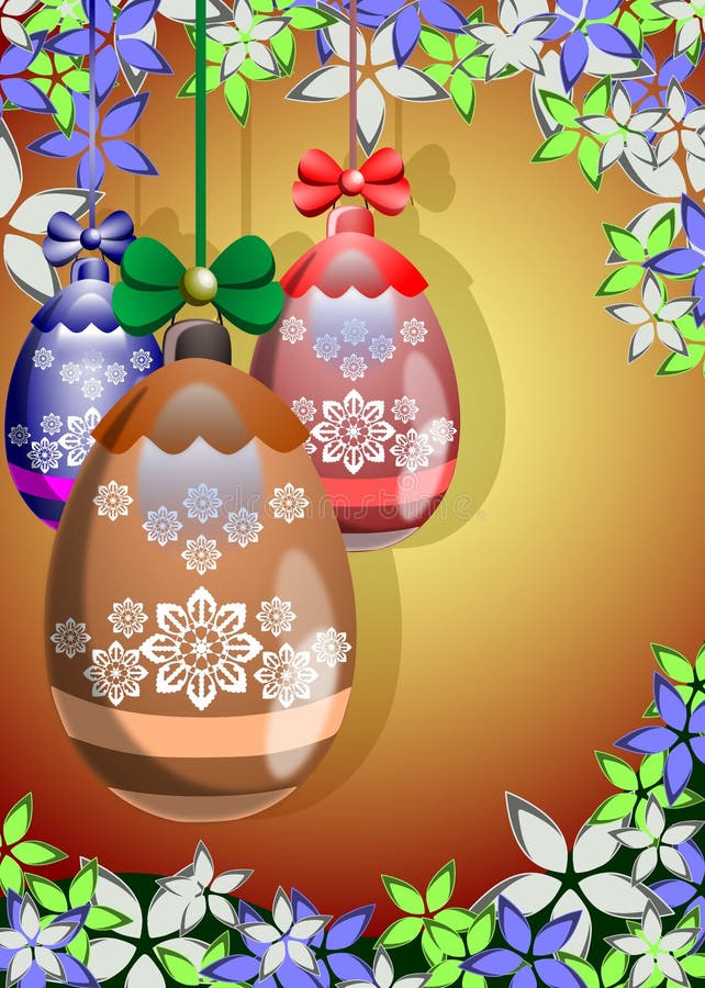 Easter Greeting Card Isolated Stock Photo - Illustration of gold, blue ...