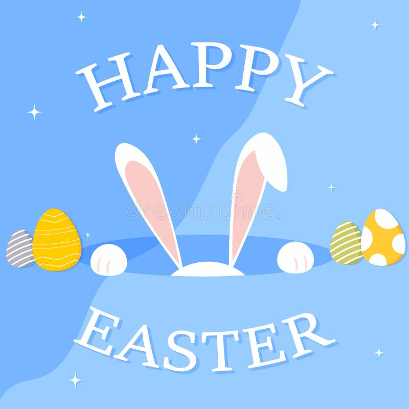 Easter Greeting Card with Bunny. Happy Easter. Cute Rabbit for Easter ...