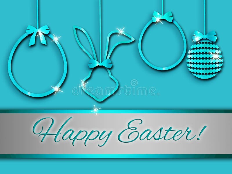 Easter Greeting Card, Elegant,abstract, Turquoise Stock Illustration ...