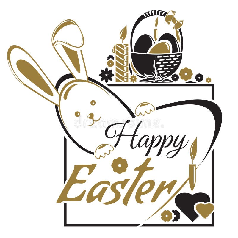 Bunny Easter Signature Stock Illustrations – 84 Bunny Easter Signature ...