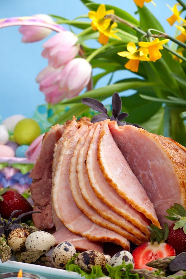 Easter ham stock photo. Image of food, lunch, glazed, pork - 8224256