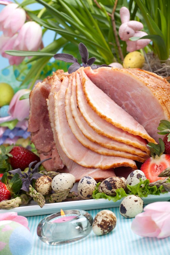 Easter ham stock image. Image of candle, honey, feast - 8656941
