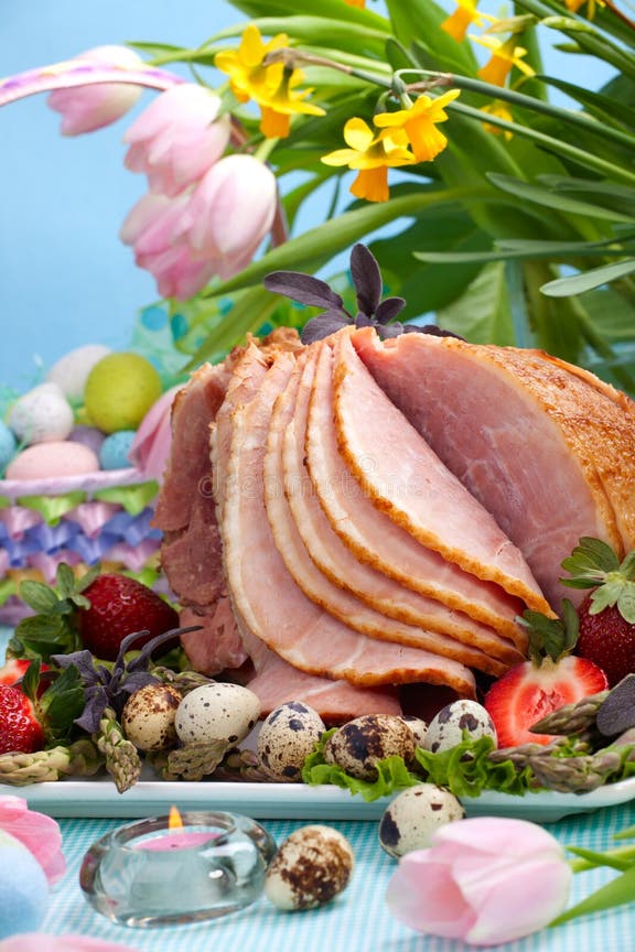Easter ham stock photo. Image of food, easter, meal, candle - 8754246
