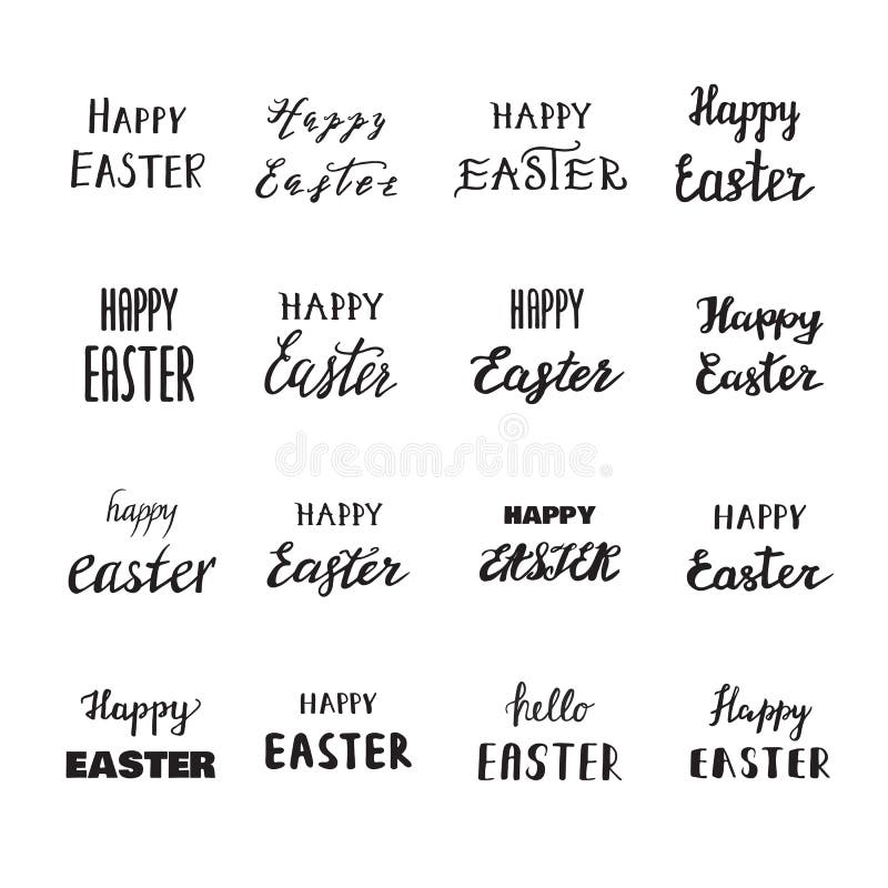 Easter Hand Drawn Calligraphy Stock Vector - Illustration of decor ...