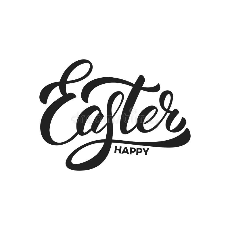Easter. Happy Easter Script Lettering Logo Design Stock Vector ...