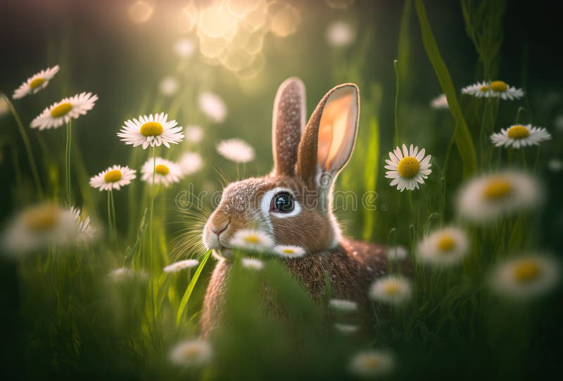 Easter Hare. Generative AI stock illustration. Illustration of ...