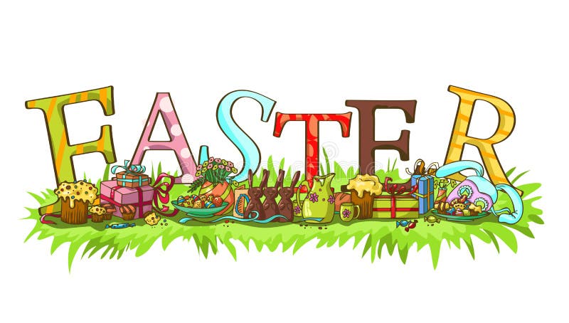Easter Header with Colorful Letters Stock Vector - Illustration of ...