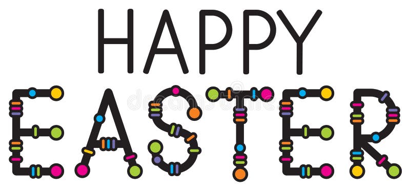 Happy Easter Hand Lettering Stock Vector - Illustration of calligraphy ...