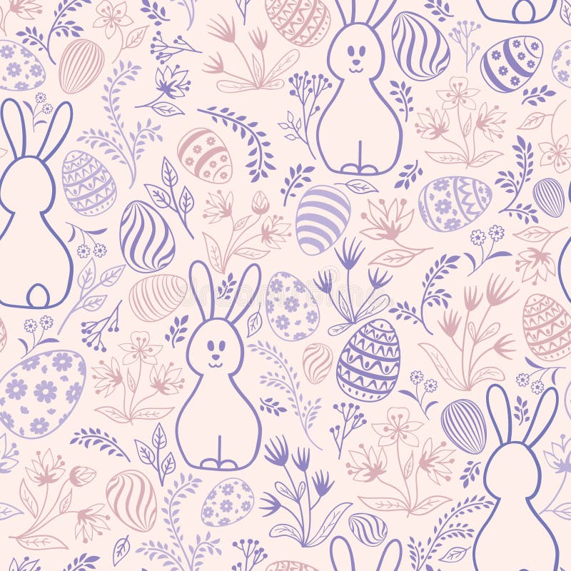 Easter Holday Floral Seamless Pattern. Spring Gentle Background With ...