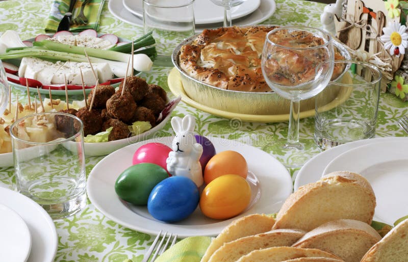 Easter Holiday. Easter Table Decoration Stock Image - Image of baking ...