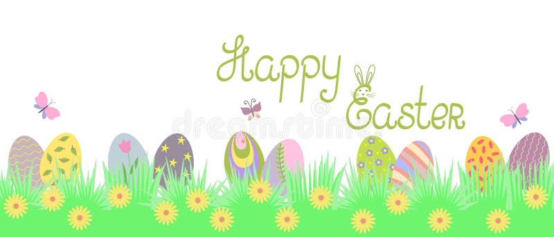 Easter Holiday Festive Rectangular Frame for Springtime Poster, Banner ...