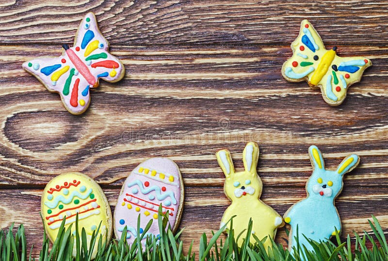 Easter Homemade Gingerbread Cookie Stock Image - Image of background ...
