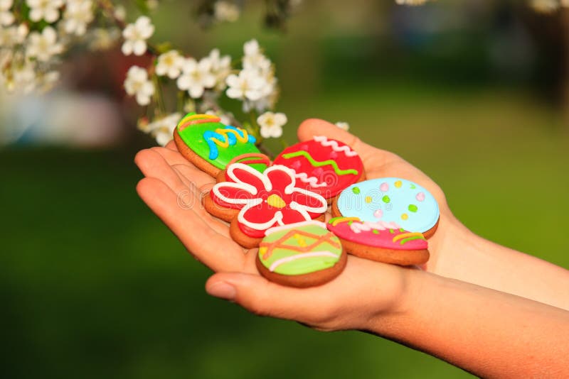 Easter Homemade Gingerbread Cookies in Spring Stock Image - Image of ...