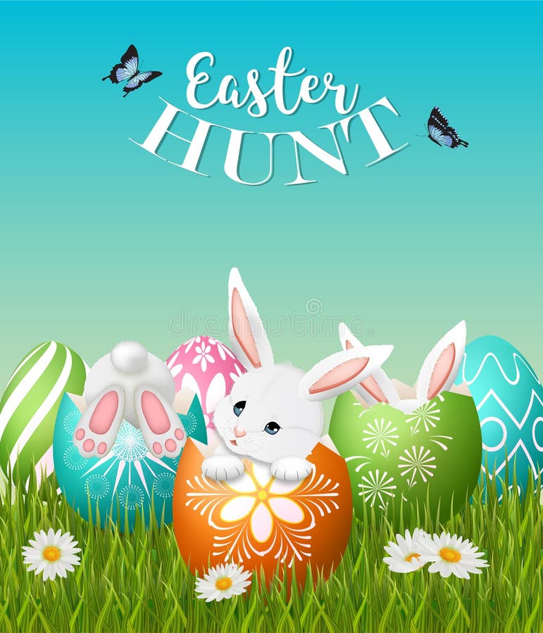 Easter Egg Hunt stock illustration. Illustration of sunday - 22995639