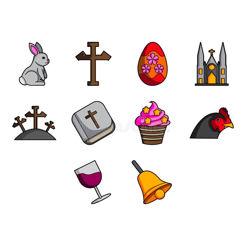 Easter icon set stock vector. Illustration of bible - 301545848