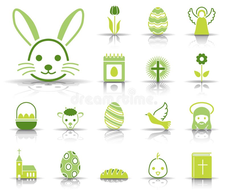 Easter icon set stock illustration. Illustration of symbol - 140558588
