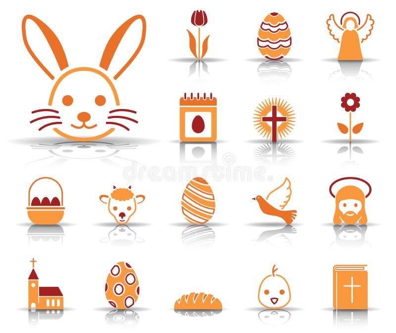 Easter icon set stock illustration. Illustration of decoration - 140558811