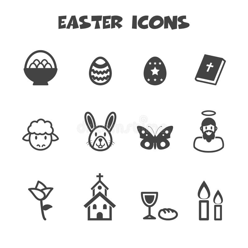 Easter icons - silhouettes stock vector. Illustration of naive - 7912451