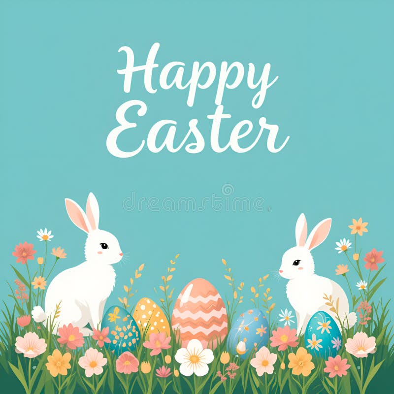 Easter Illustration. Happy Easter Stock Photo - Image of light ...