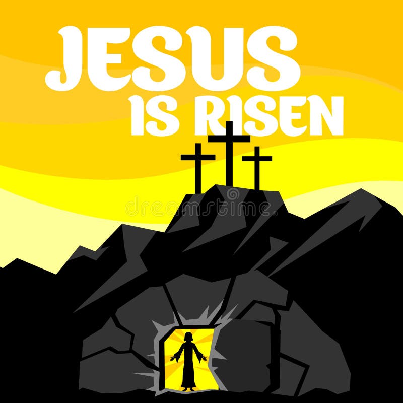 Easter Illustration. Jesus Christ is Risen Stock Vector - Illustration ...