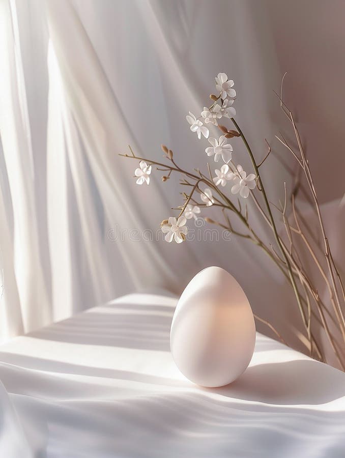 Easter Illustration with Rabbits, Eggs and a Cake in Pastel Colors ...