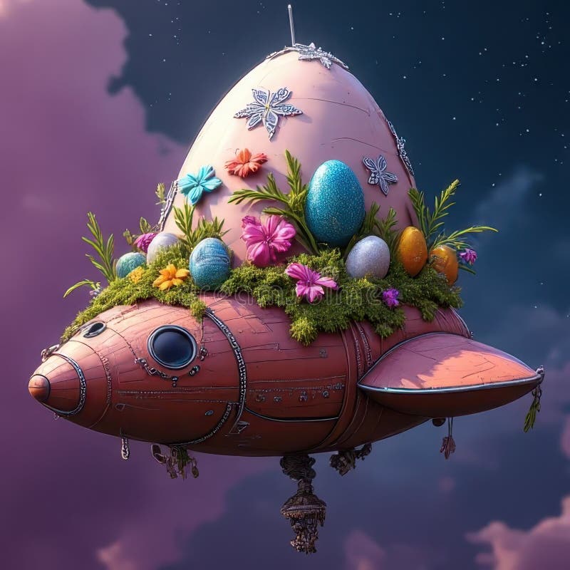 Easter Intergalactic Adventure Stock Illustration - Illustration of ...