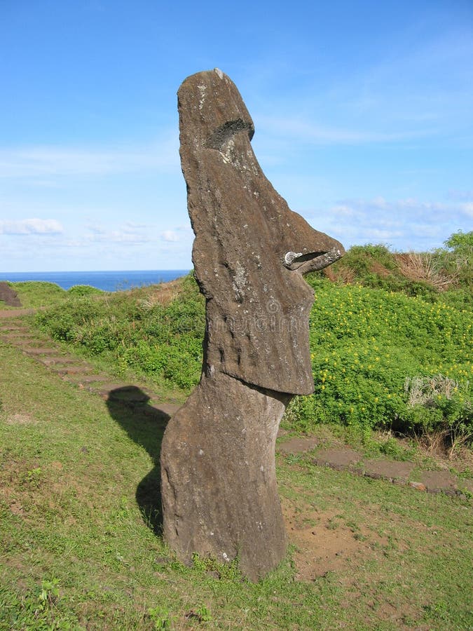 Smiling Moai on Easter Island Stock Photo - Image of island ...