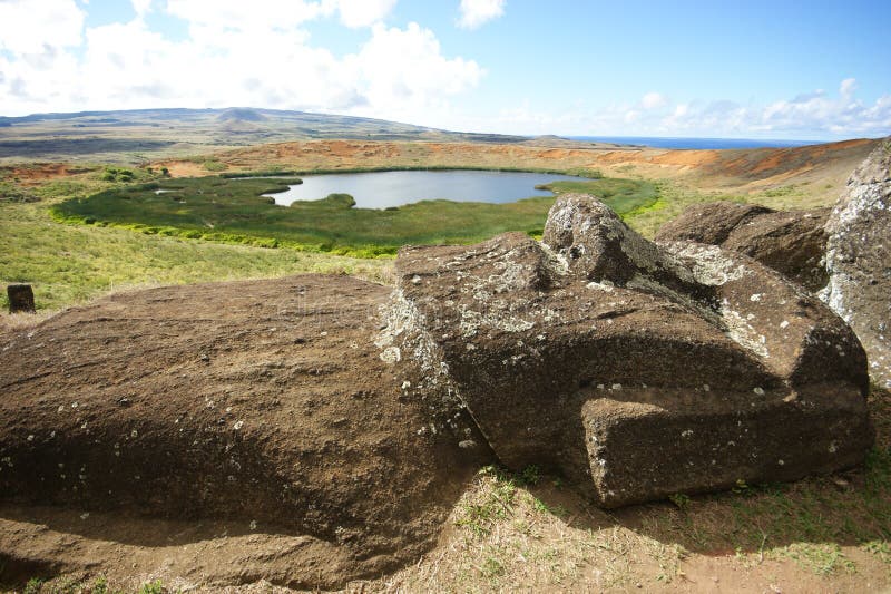 Moai fallen face down stock photo. Image of travel, moai - 73849156