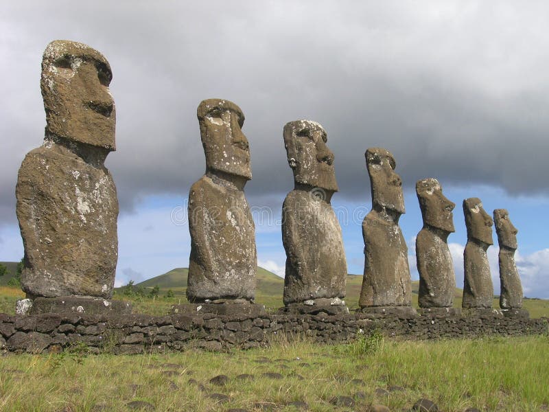 Easter Island - Ahu Akivi stock photo. Image of hangaroa - 160840