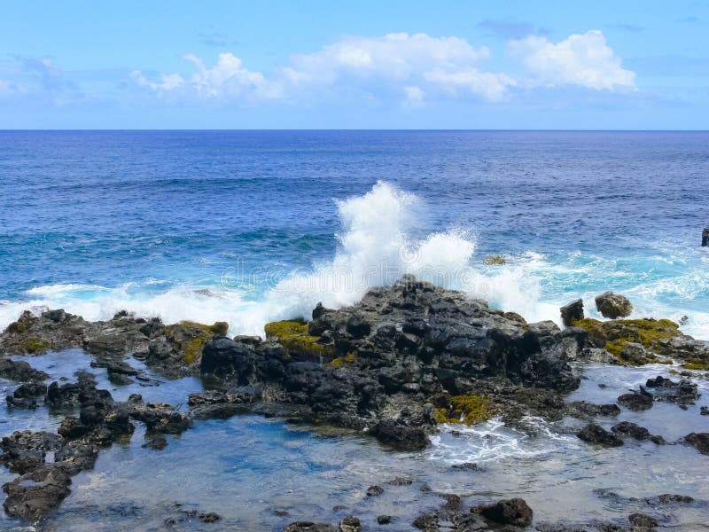 Easter Island Coastline. Easter Island Coast, Rocks, Ocean Stock Image ...