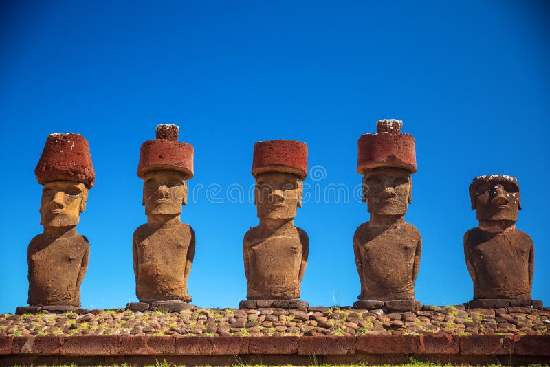 Large Monoliths at Easter Island Stock Photo - Image of polynesia, moai ...