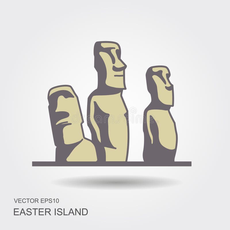 Easter Island Statues Vector Icon Illustrarion with Shadow Stock Vector ...