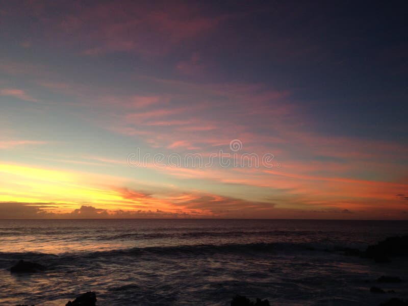 Easter Island Sunset stock image. Image of chile, island - 73843697