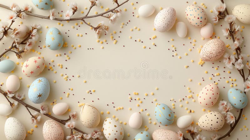 Easter Joy Captured in a Beautiful Frame with Candy on the Background ...