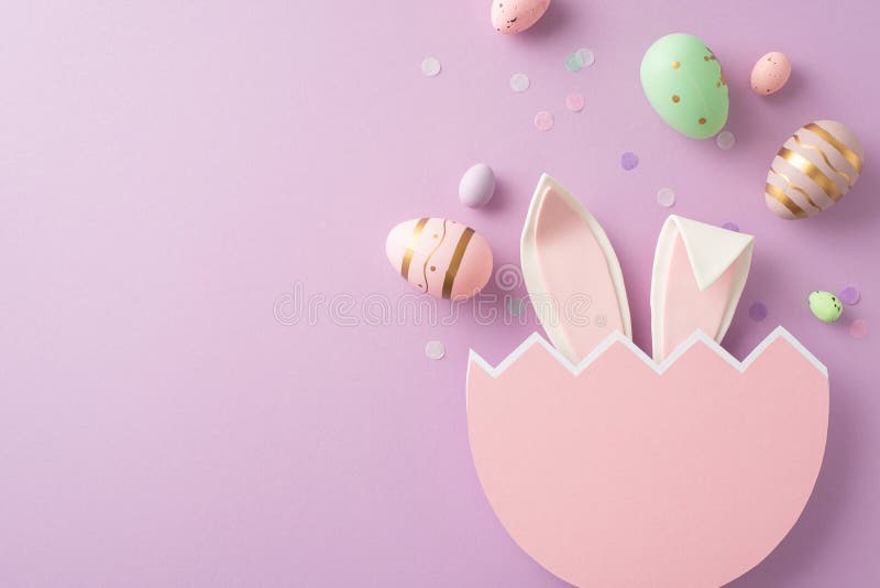 Easter Joy Creatively Captured from Top View, Including Eggs in Every ...