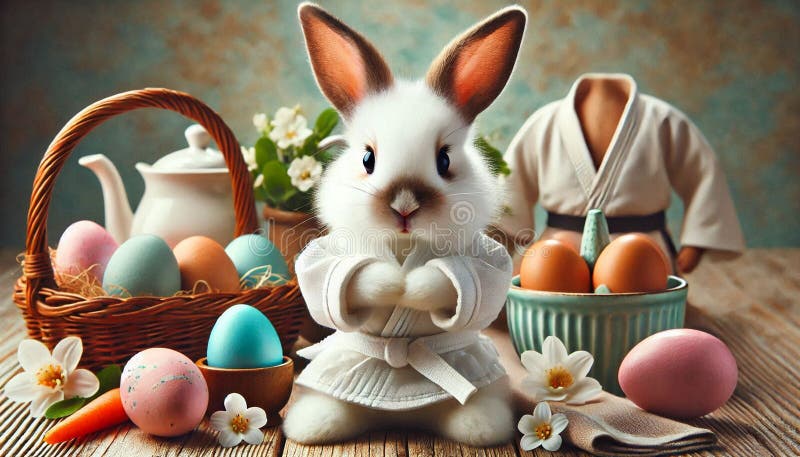 Easter Karate Bunnies: Special Collection of Easter Decorations Stock ...
