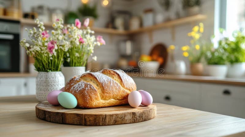 Easter Kitchen Decor, Modern Spring-themed Kitchen with Easter Bread ...