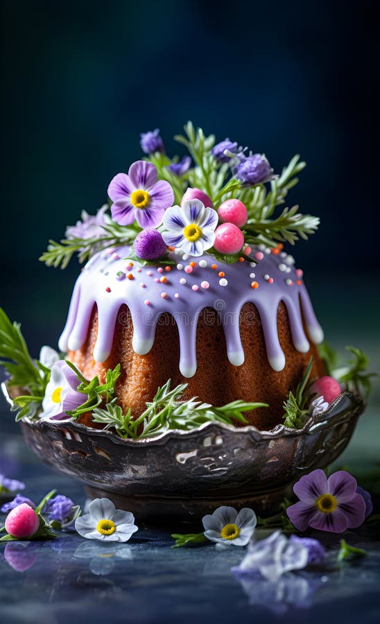 Easter Kulich with Bright Spring Colors. Concept Stock Illustration ...