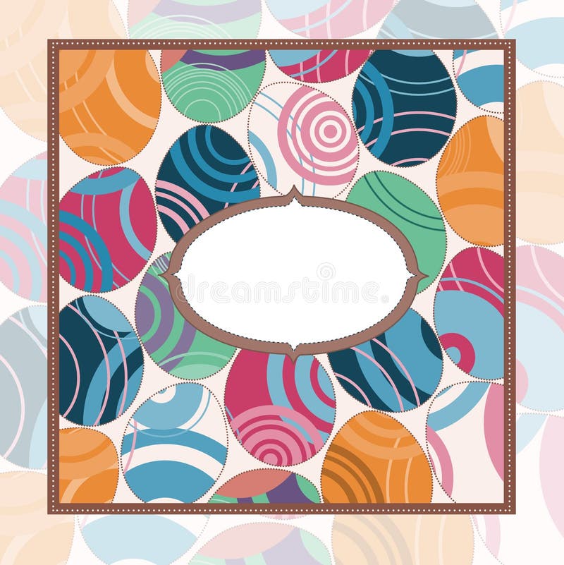 Easter Label on Decorated Eggs Background Stock Vector - Illustration ...