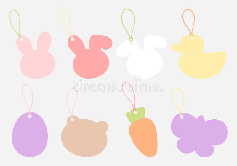 Easter Label with Hanging Thread Stock Vector - Illustration of ...