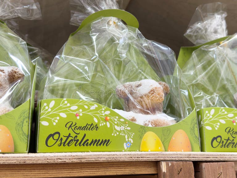 Easter Lamb Cake Box on Display with Decorative Packaging Editorial ...