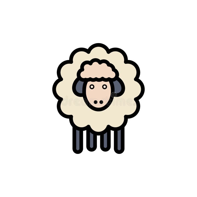 Easter, Lamb, Sheep, Spring Flat Color Icon. Vector Icon Banner ...