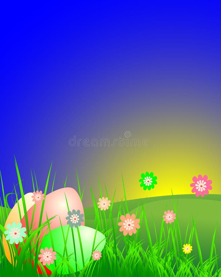 Easter landscape stock illustration. Illustration of color - 64640155